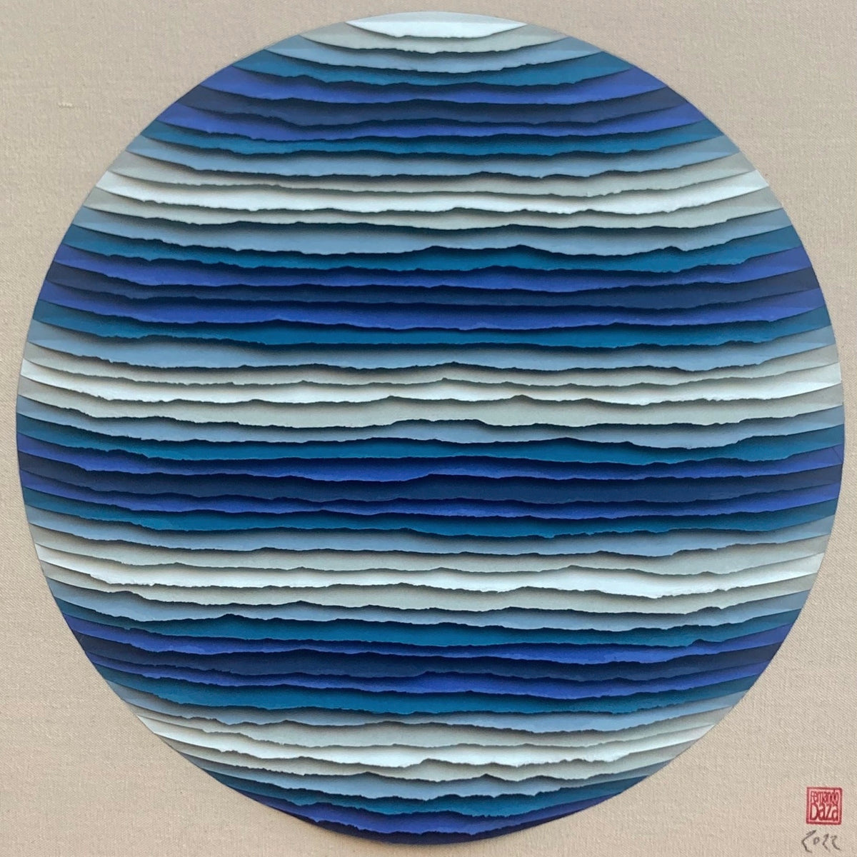 Círculo azul rayado – Exhibify