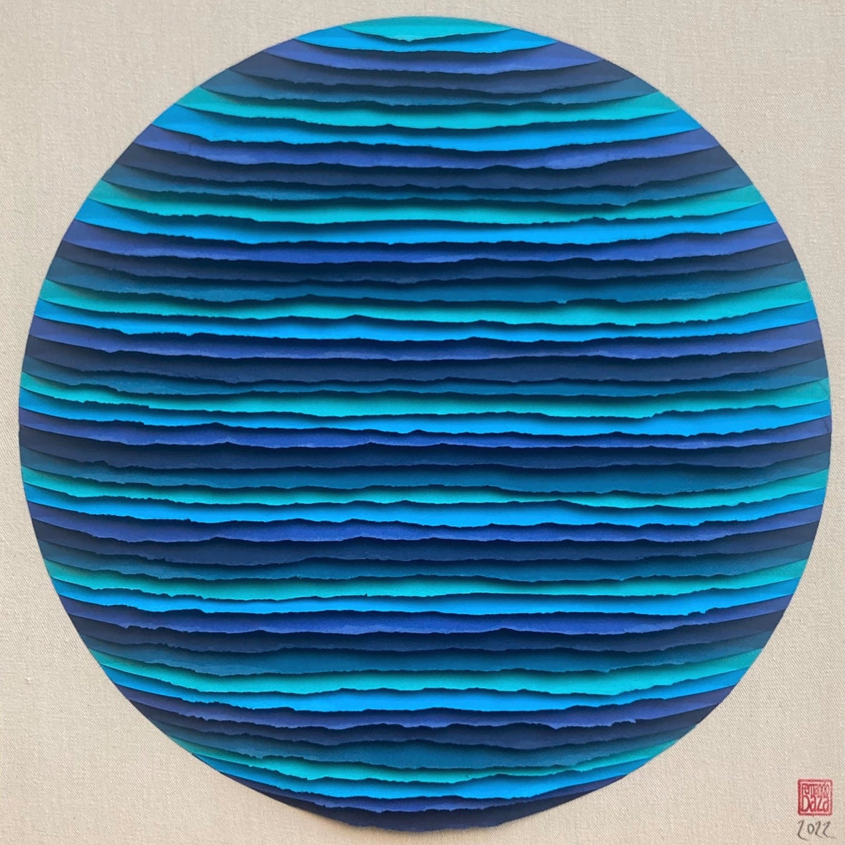 Círculo azul rayado – Exhibify